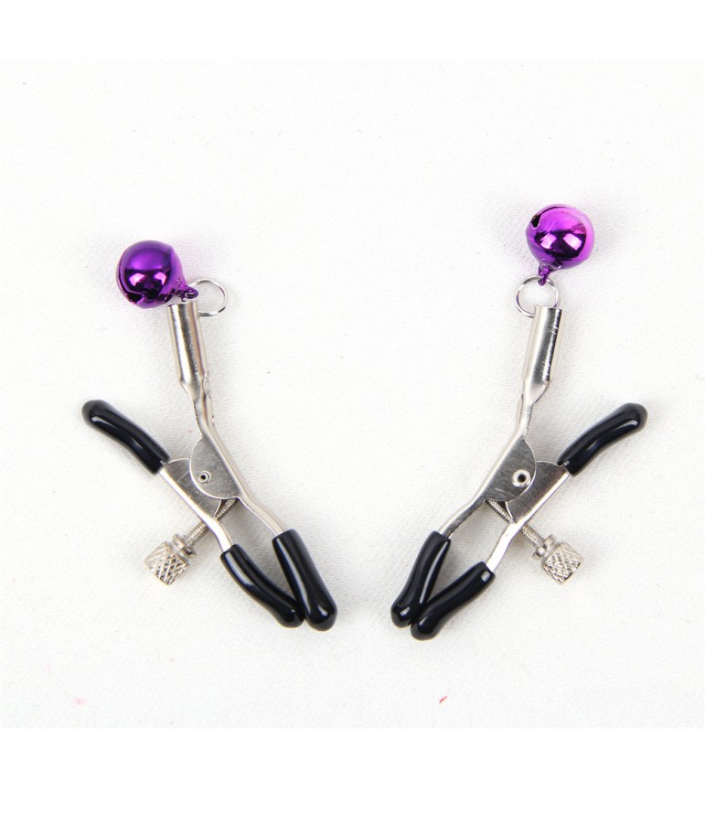 Paire De Pinces à Tétons Cloche Violet Discount Pas Cher Sexshop